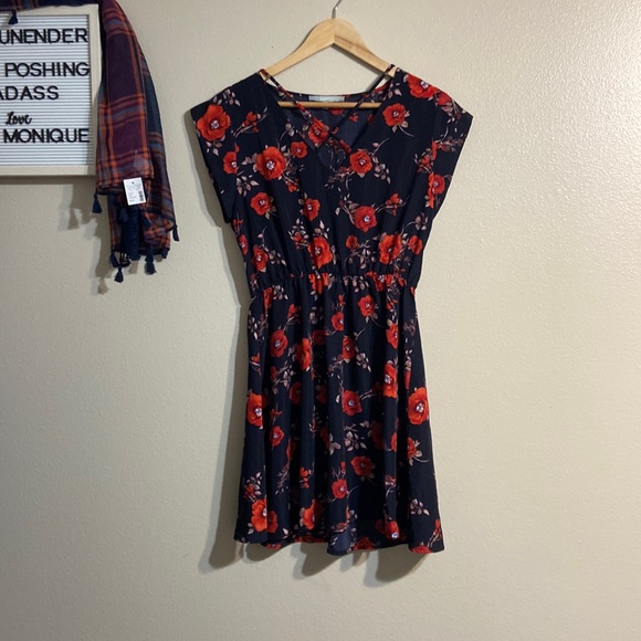 Sweet Rain | Dresses | Sweet Rain Black With Roses Dress Medium | Poshmark